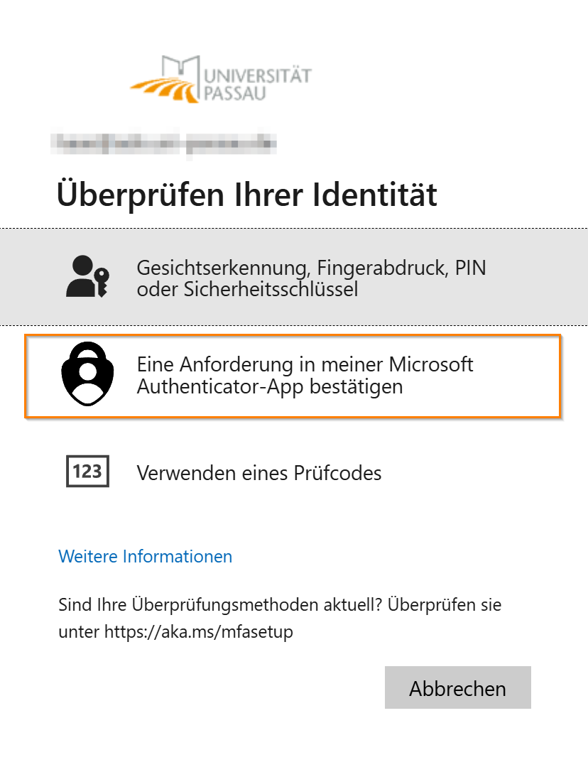 Microsoft Authenticator-App • Universität Passau